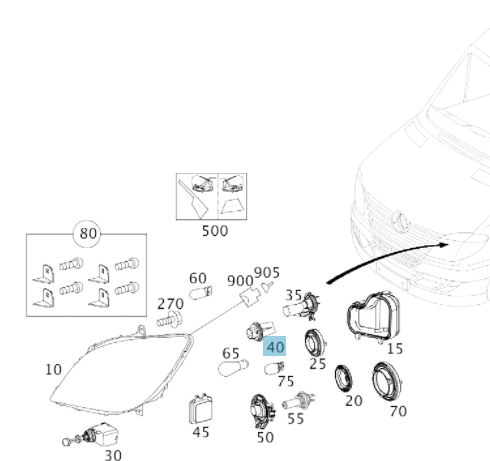 Genuine Mercedes-Benz Sprinter 906 Bulb Socket Holder Turn Signal ...