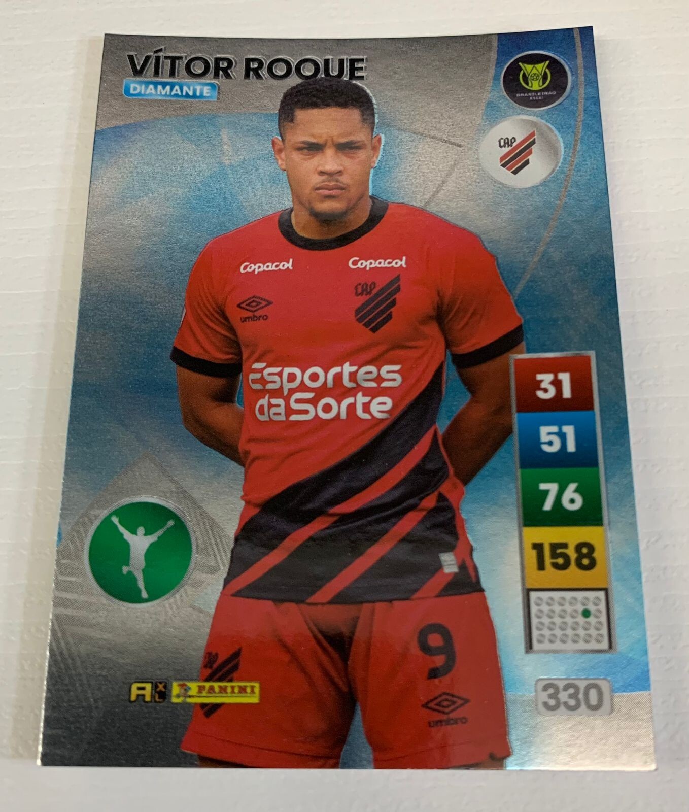 2023 Panini Adrenalyn Brasileirao Vitor Roque Rookie Card Diamond RC ...