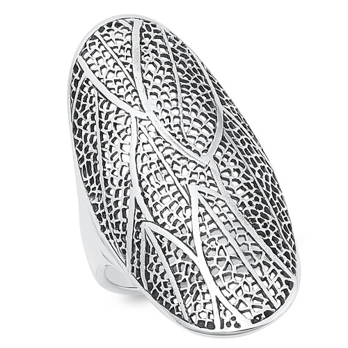 Silver Filigree Leaf 925 Ring Elegant Nature-inspired Jewelry | eBay