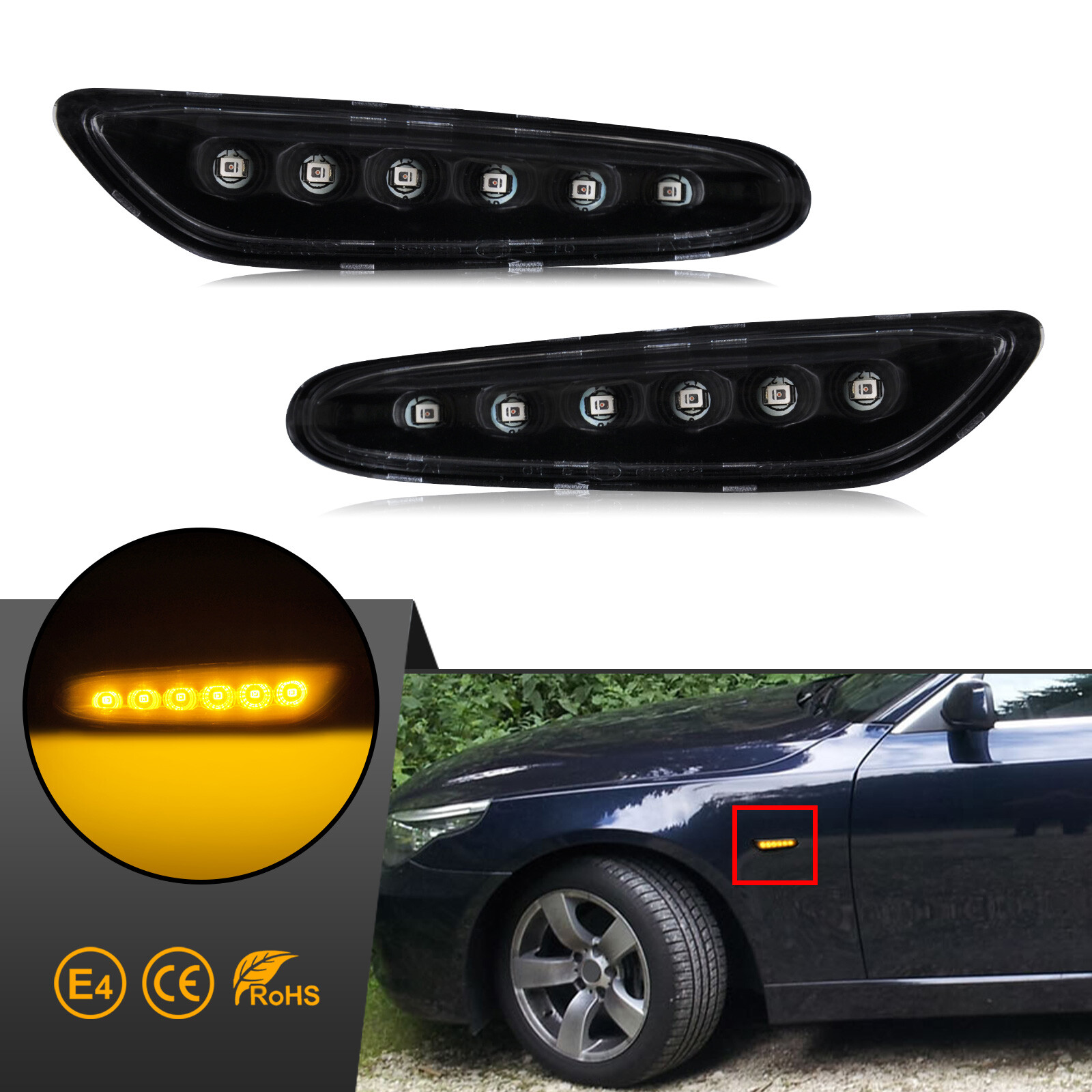 LED Seitenblinker Blinker Für BMW 3er E60 E61 E82 E88 E90 E91 E92 E93 | SCHWARZ | eBay.de
