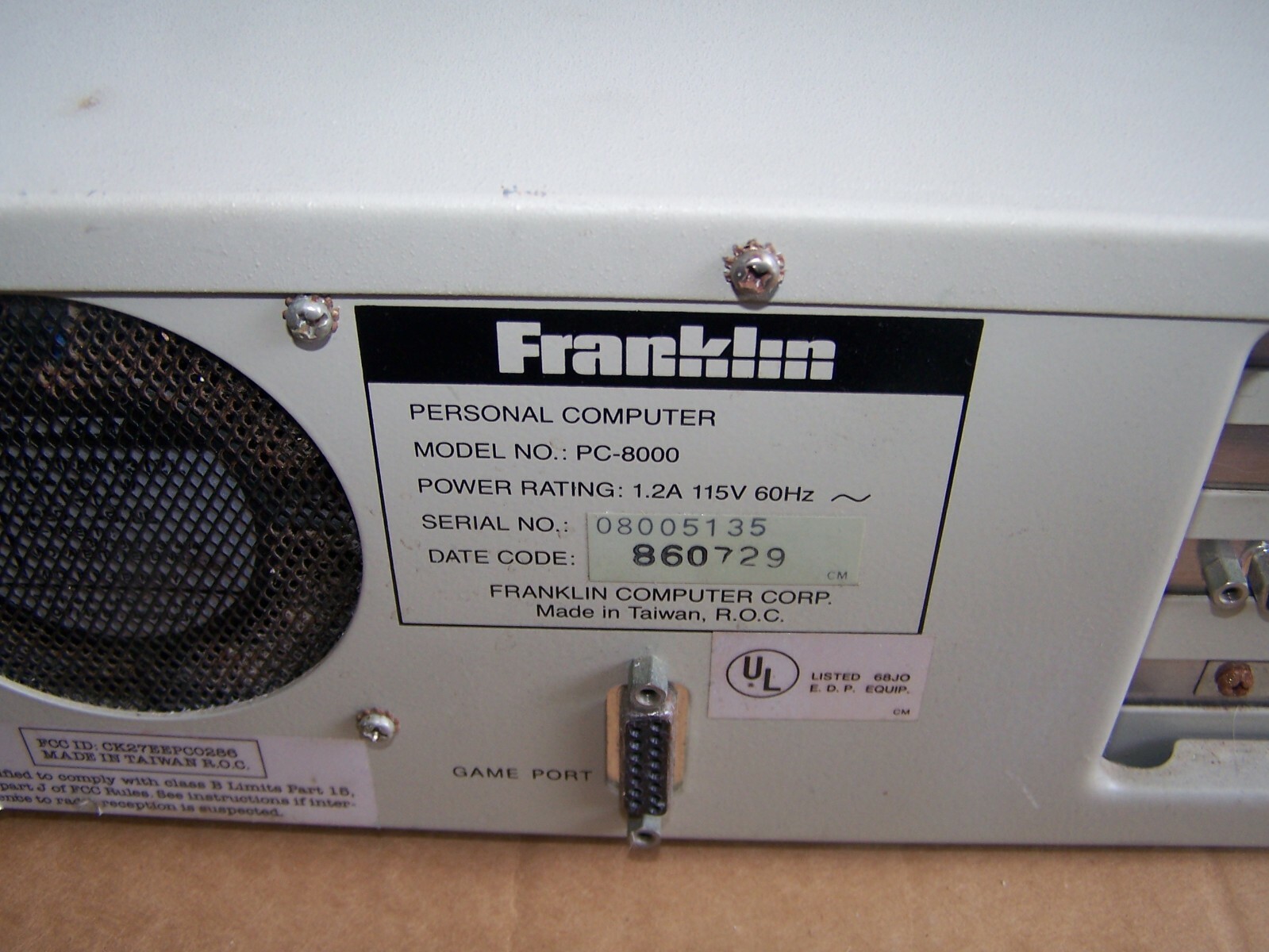 Vintage Rare Franklin PC 8000 Computer - Estate Sale SOLD AS IS | eBay