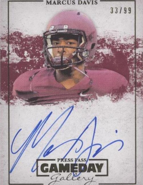 2013 Press Pass - Gameday Gallery Marcus Davis #GG-MD Gold /99 (AU, RC ...