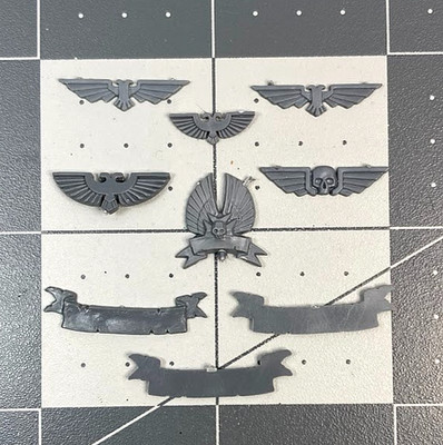 40K SPACE MARINE IMPERIAL EAGLE ICON & SEAL lot GW vehicle bitz emblem ...