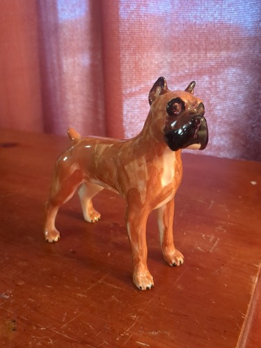 Vintage Standing Boxer Dog Ceramic Porcelain Figurine Brown 5” | eBay