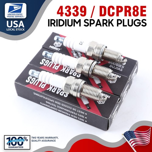 For NGK Spark Plug 4339 (3-PACK) DCPR8E OEM Quality Iridium, Flat Seat ...