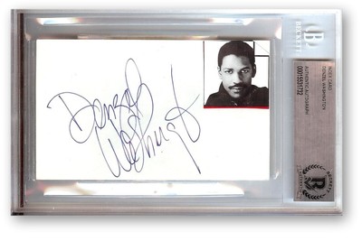Denzel Washington Signed Autographed Index Card Training Day Flight BAS ...