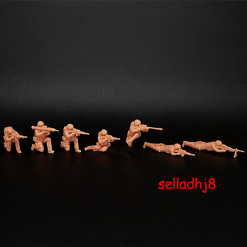 Uncolored 1/72 Modern German Elite Forces Attack Group 7 Soldiers Resin ...