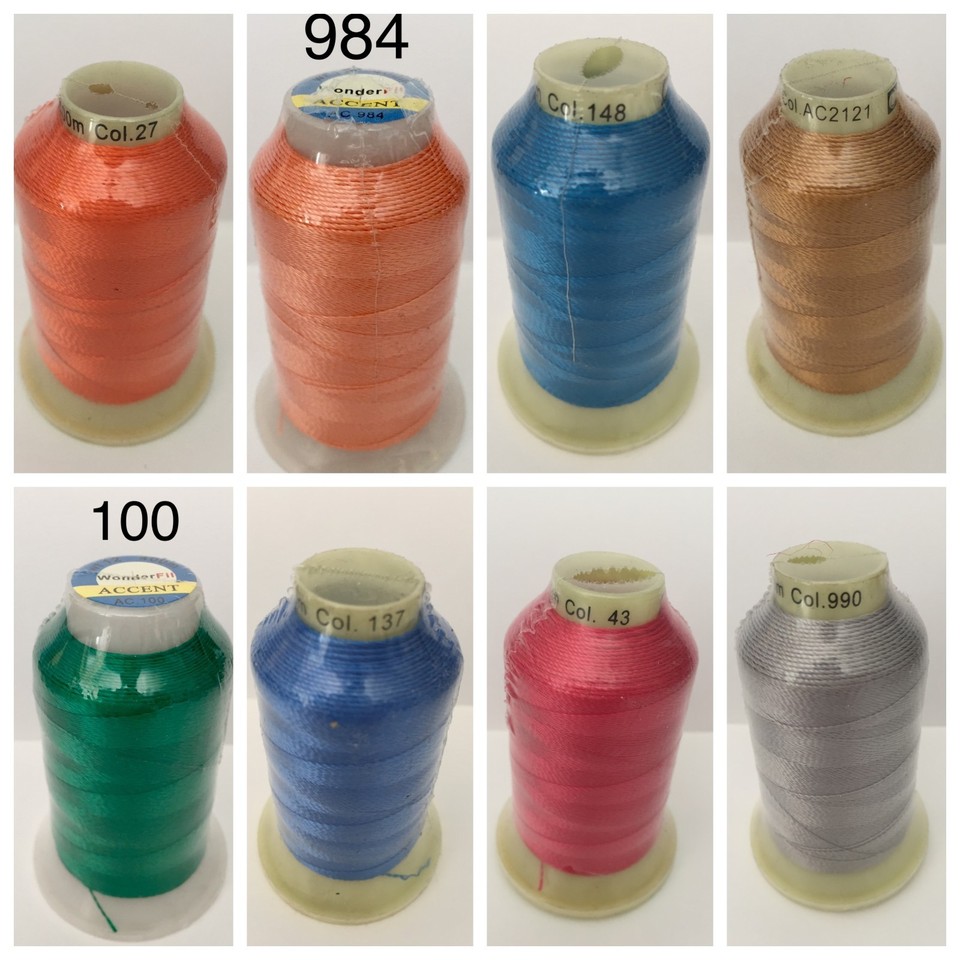 WonderFil Accent Solid Thread, 2-ply Rayon, 12wt 400M Spools Many ...