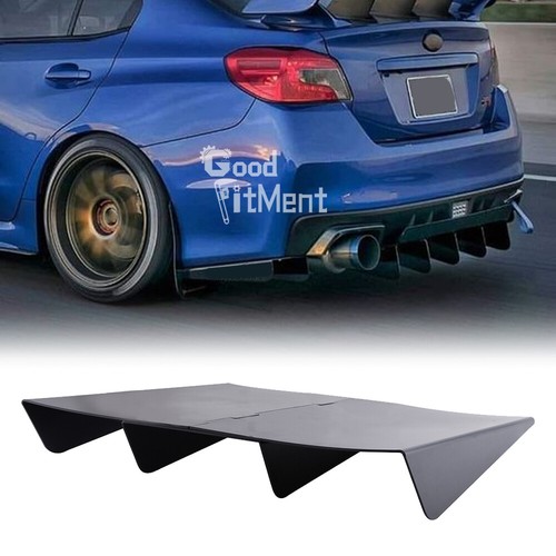 For Subaru Impreza WRX STI Black Rear Diffuser Bumper 4-Fins Spoiler ...