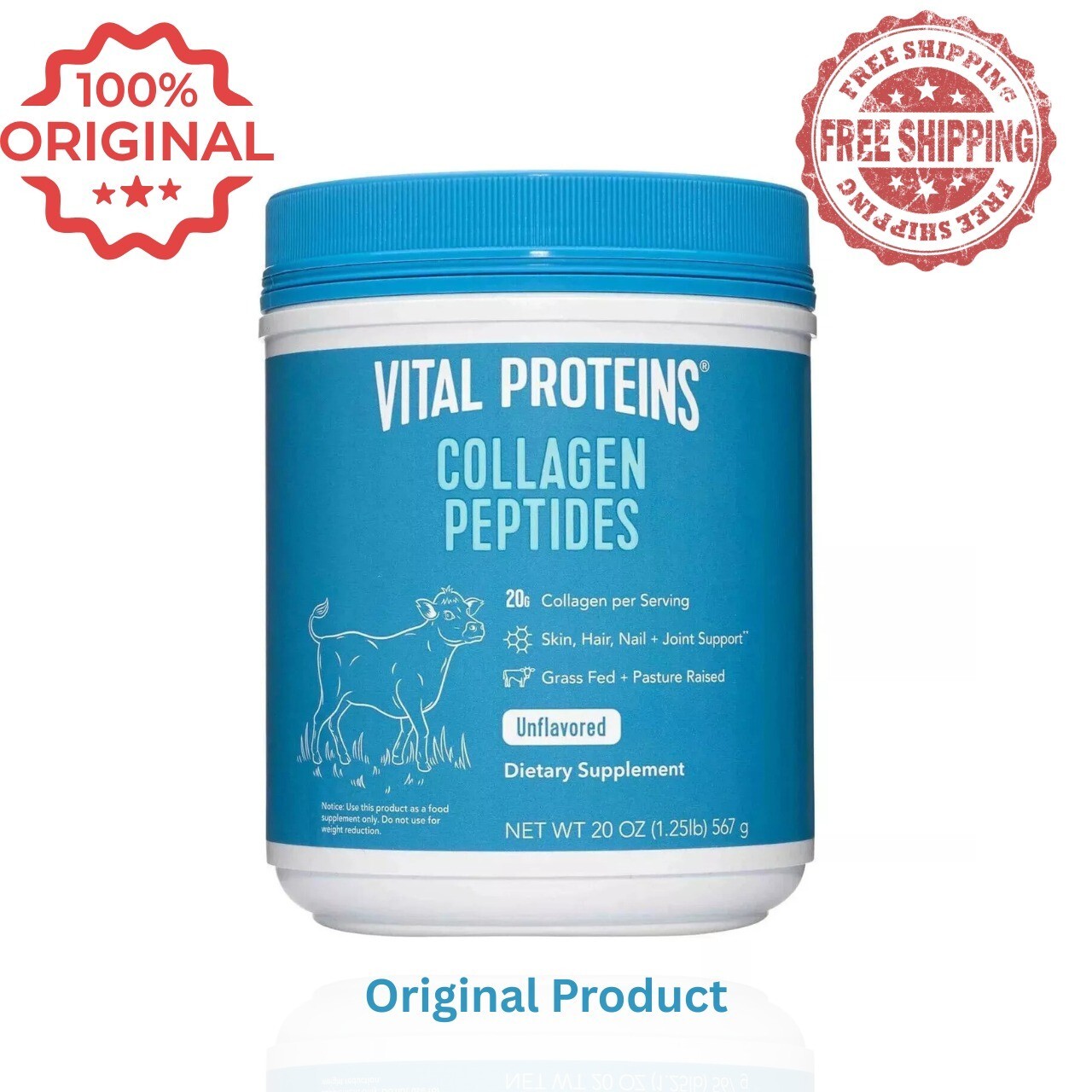 Vital Proteins Collagen Peptides Dietary Supplement Unflavored Powder ...