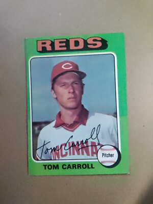 1975 TOPPS BASEBALL SET 507 TOM CARROLL CINCINNATI REDS NM oc free ...