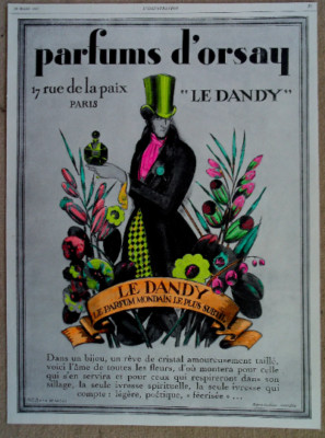 Publicité parfum Orsay Le Dandy Advert unique 1927 french perfume Dandy ...