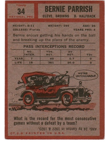 1962 Topps - #34 Bernie Parrish (RC) for sale online | eBay
