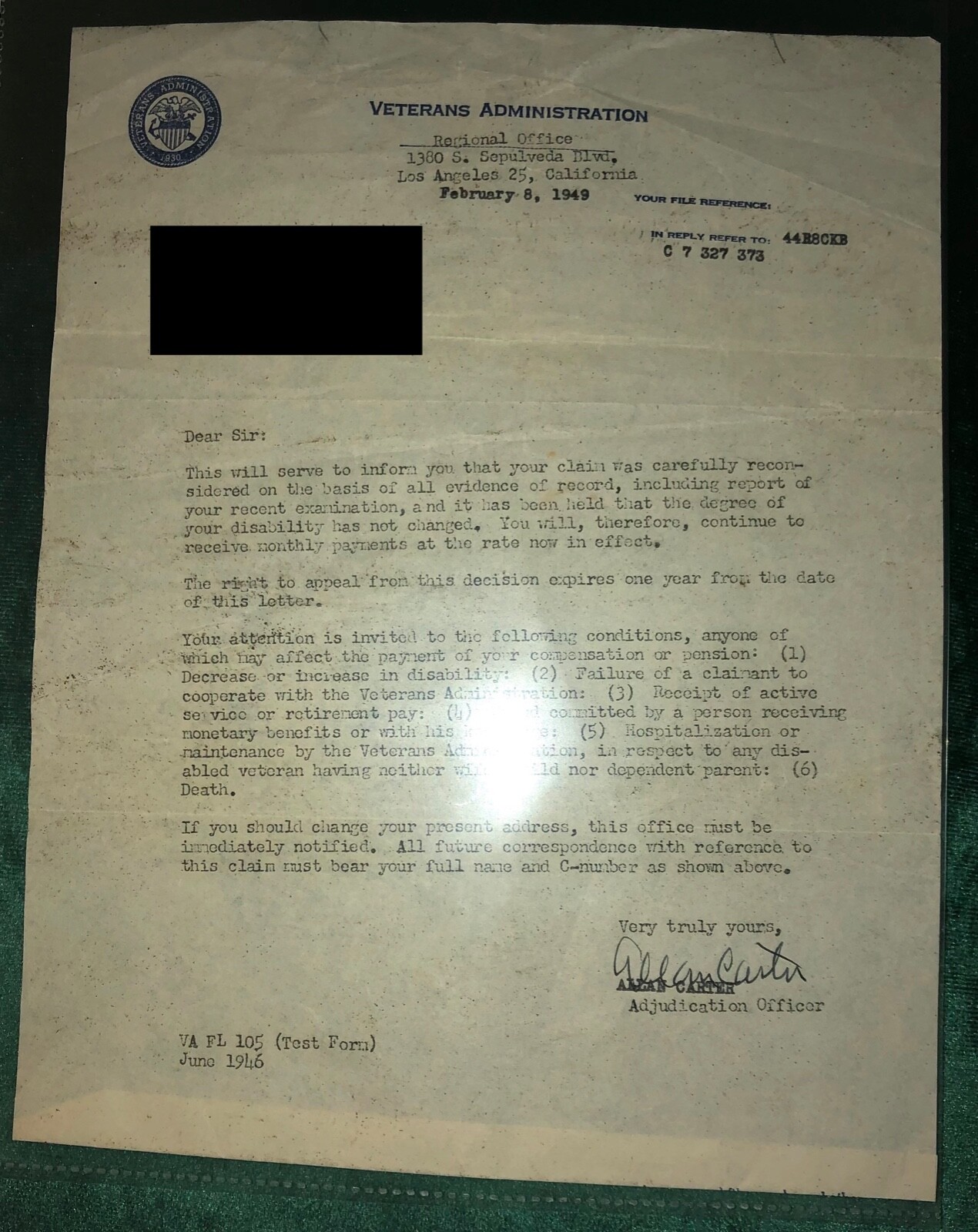 Department Of Veterans Affairs Letterhead