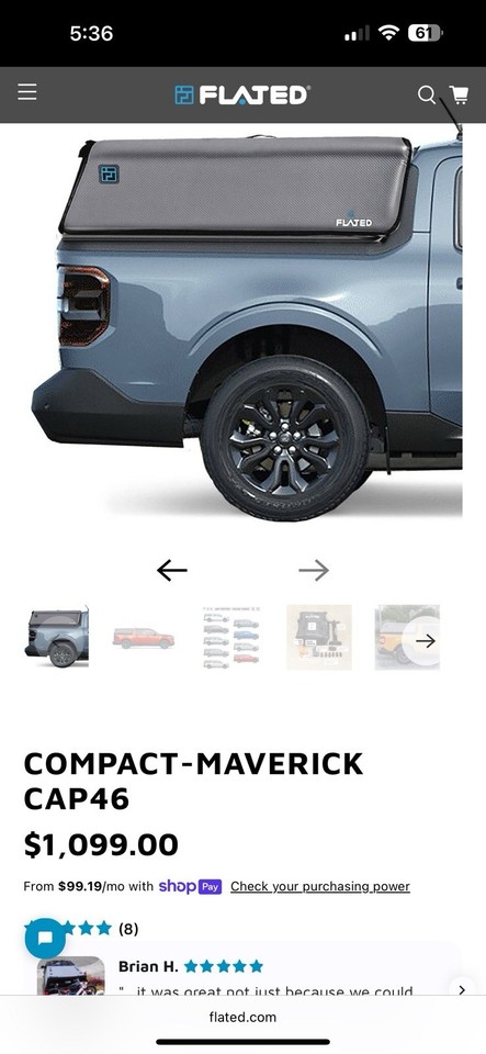 Ford Maverick Bed Cap Flated Top New Open Box Never Used Free Shipping ...