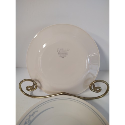 Corelle Beige and Light Blue 6.5" Bread/Dessert Plate Blue Lily Pattern ...