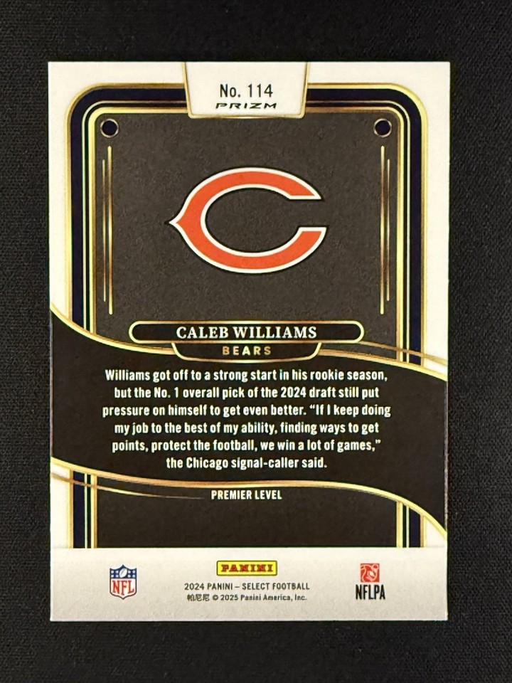 2024 Panini Select - Premier Level Caleb Williams #114 Black & Red ...