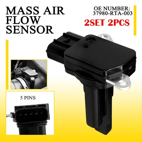 2X Mass Air Flow Meter MAF Sensor For 2006-2011 Honda Civic 2007-2011 ...