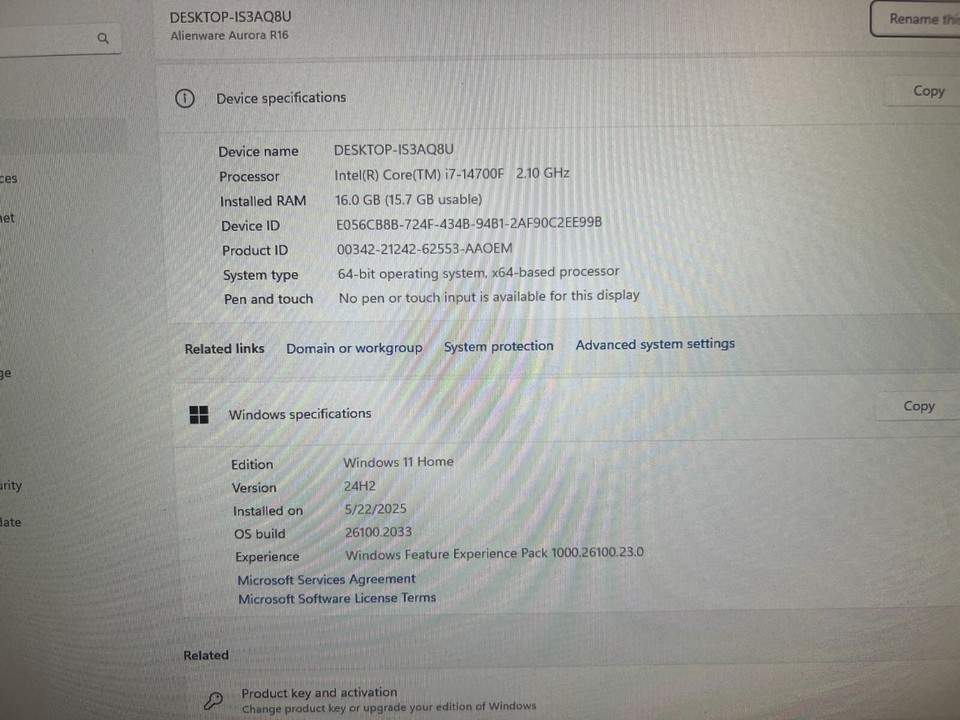 .Alienware Aurora R16 Gaming Intel Core i7-14700F 16GB 1TB SSD RTX 4060 ...