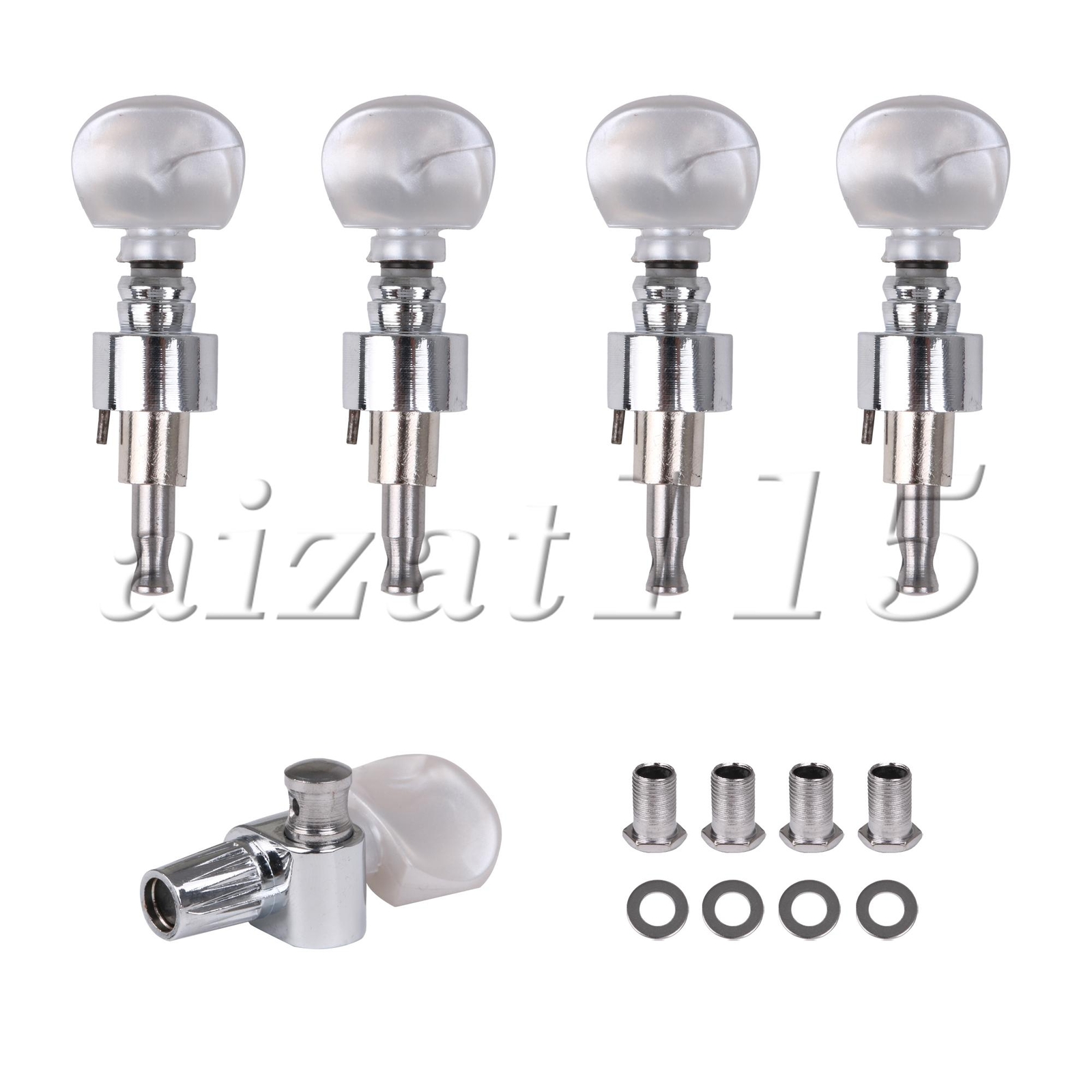 5pieces Banjo Geared Machine Head Musical Parts with Pearled Pegs Gear ...