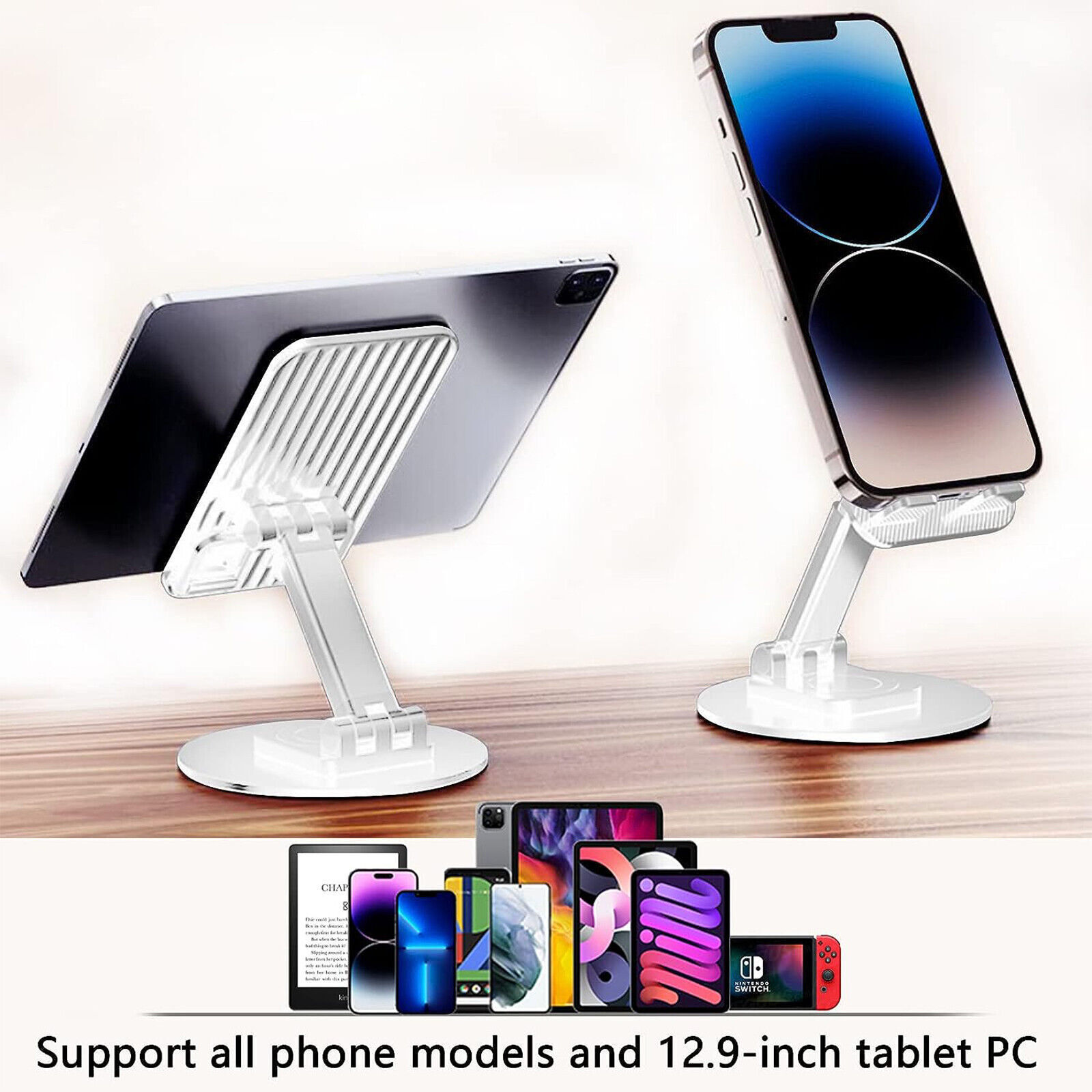 Cell Phone Holder Stand Desktop Portable Table Desk Mount For iPhone ...