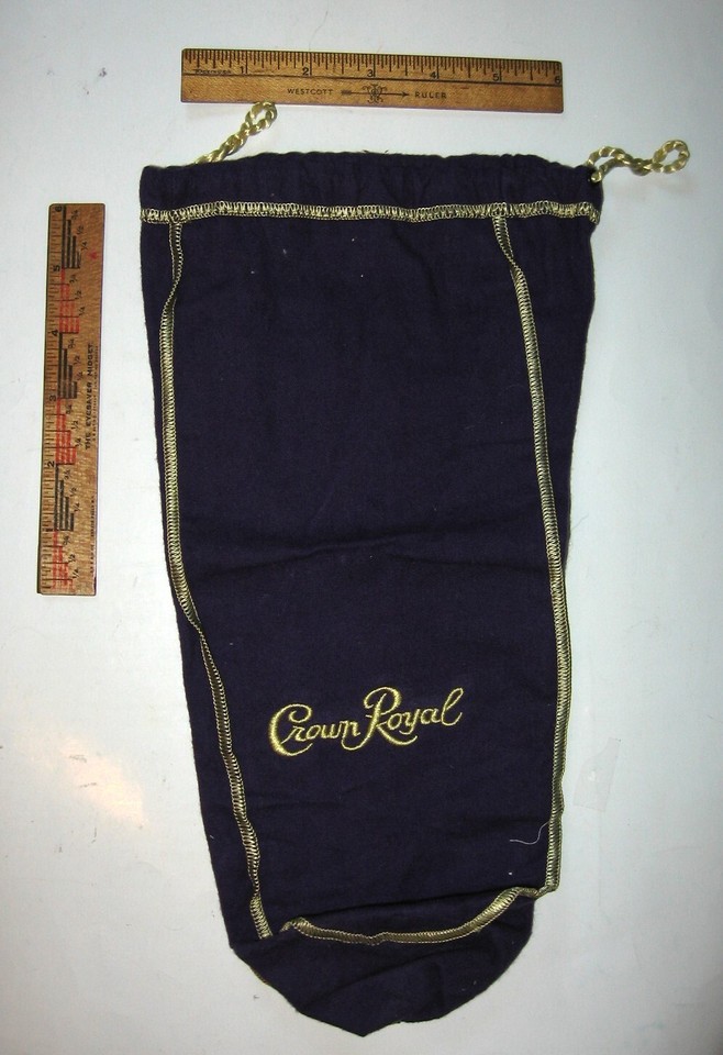 Crown Royal Drawstring Bag - Deep Purple with Gold Stitching 13" x 5 1/ ...