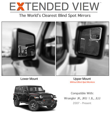 Jeep Wrangler Blind Spot Mirrors | Custom Wrangler Blindspot Mirrors | eBay