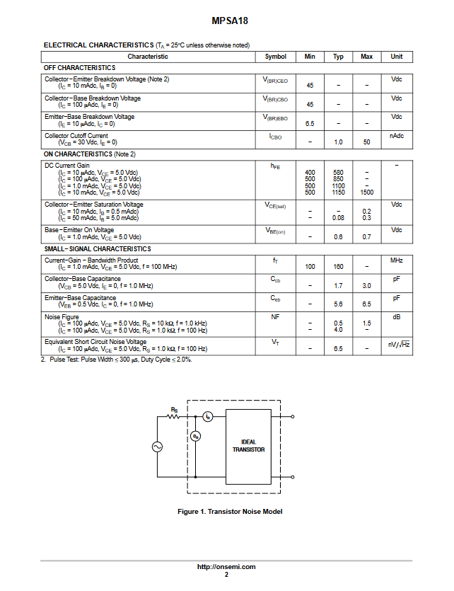MPSA18RLRAG MPSA18 Bipolar Transistors BJT NPN Low Noise | eBay