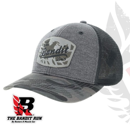Bandit Run Leather Patched Trucker Hat - Gray/Black | eBay