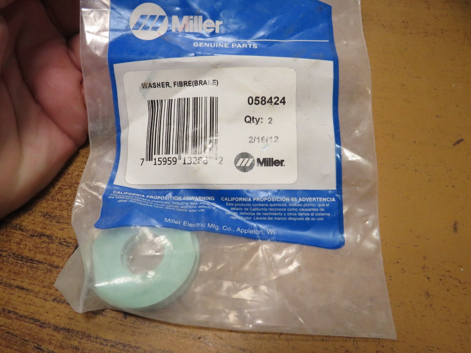 Miller 058424 Washer FBR Brake 2 Pack for sale online | eBay
