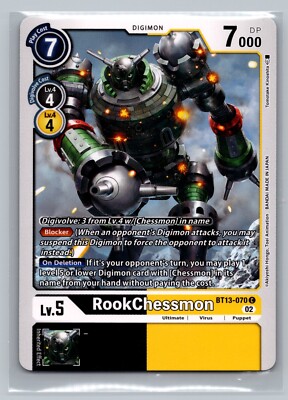 Digimon Card - RookChessmon BT13-070 C Versus Royal Knights - NM | eBay
