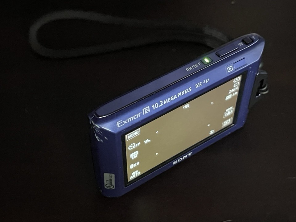 Sony Cyber-shot DSC-TX1 10.2MP Digital Camera-Blue-Carl Zeiss Lens ...