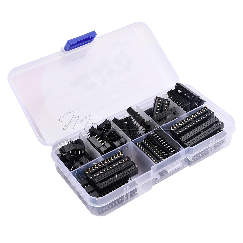 66PCS IC Chips Holder IC Socket Chip Base 8 Kinds of Specifications 6P ...