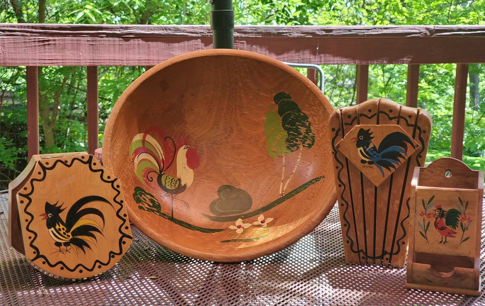 Woodpecker Woodware Japan Vintage Lot of Retro kitchen bowl, hamburger ...
