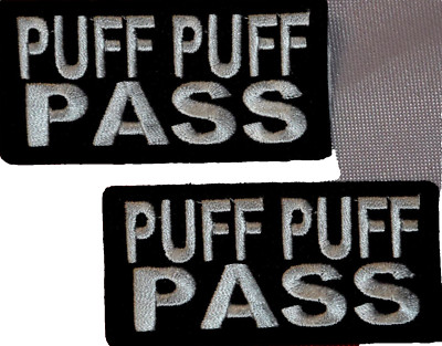 PUFF PUFF PASS patch novelty gift fun embroidered morale patch jackets ...