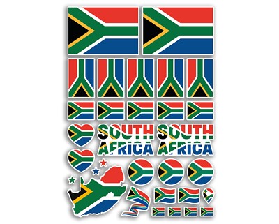 A4 Sticker Sheet South Africa Vinyl Stickers - African Flag Nation ...