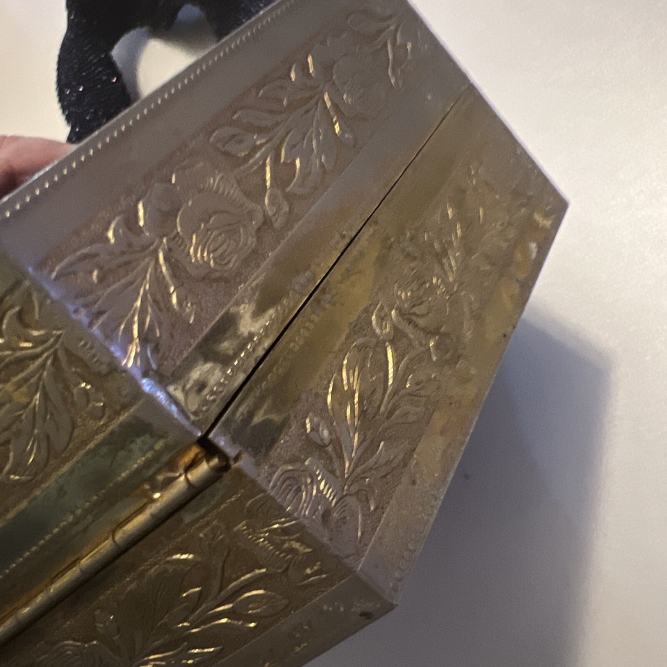 1940s Vintage Fre Mor 6 Sided Beaded Box Bag Purse Navy/Sea foam ...