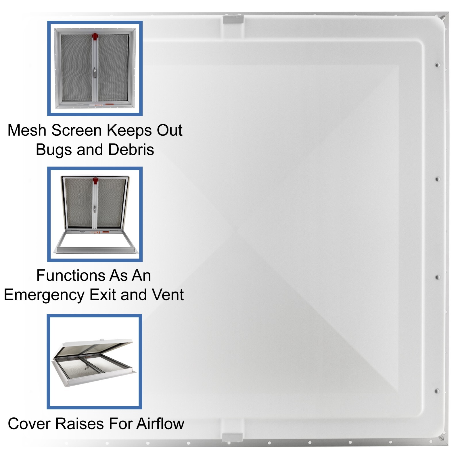 RecPro RV Escape Hatch and Vent | Emergency Roof Exit with Mesh Screen ...