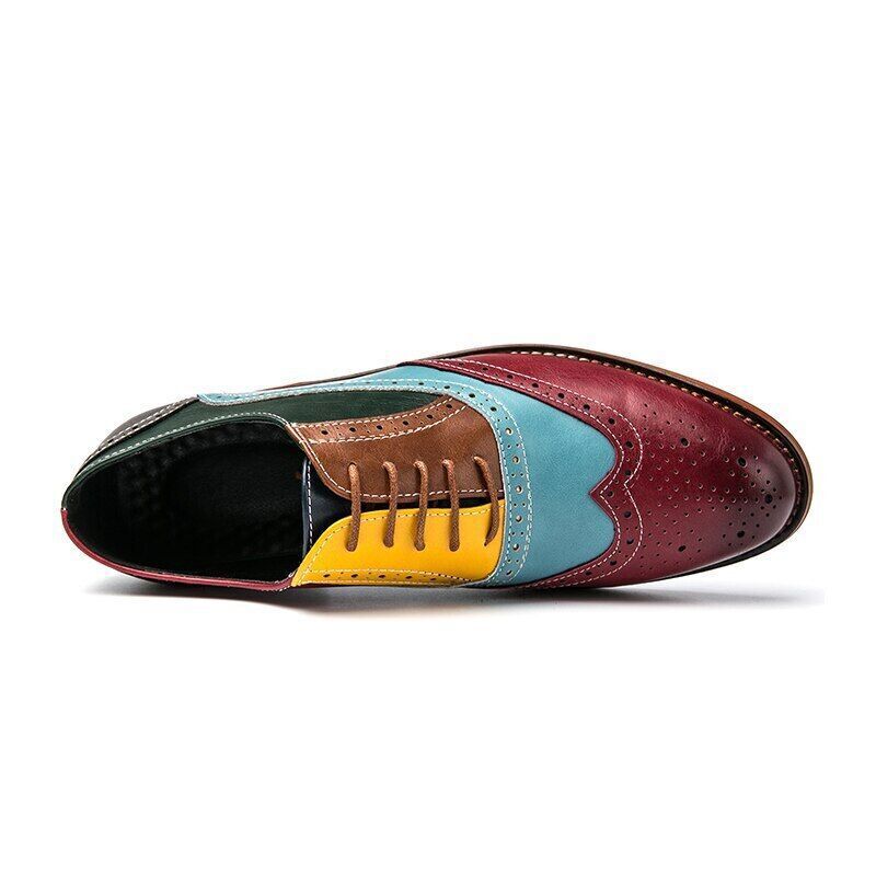 Men Brogues PU Round Toe Carved Lace Up Business Wedding Party Dress ...