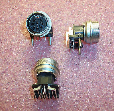 QTY (5) T3507-900 AMPHENOL 8 PIN R/A CIRCULAR DIN RECEPTACLES PANEL ...