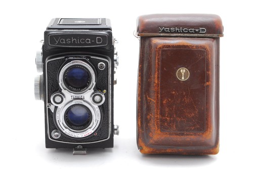[EXC+4 w/Case] Yashica-D TLR Film Camera Black Yashikor 80mm F3.5 Lens ...