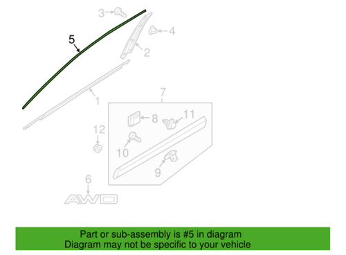 OEM 83850-GI000 MOULDING ASSY-Rear DR FRAME Left Normal for Hyundai ...
