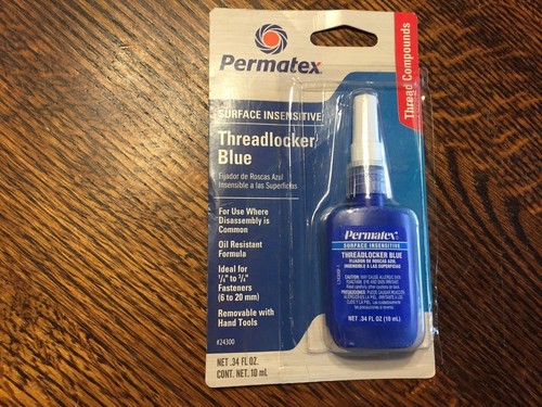 Permatex 24300 Blue Medium/High Strength Threadlocker 10ml Bottle Re ...