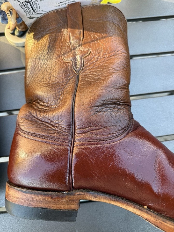 Lucchese Cowboy Roper Recolor 11 D Brown Vintage New Heel Cap | eBay