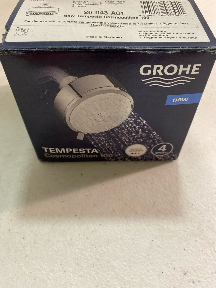 Grohe 26043A01 Tempesta 1.75 GPM Shower Head w/ DreamSpray, SpeedClean ...