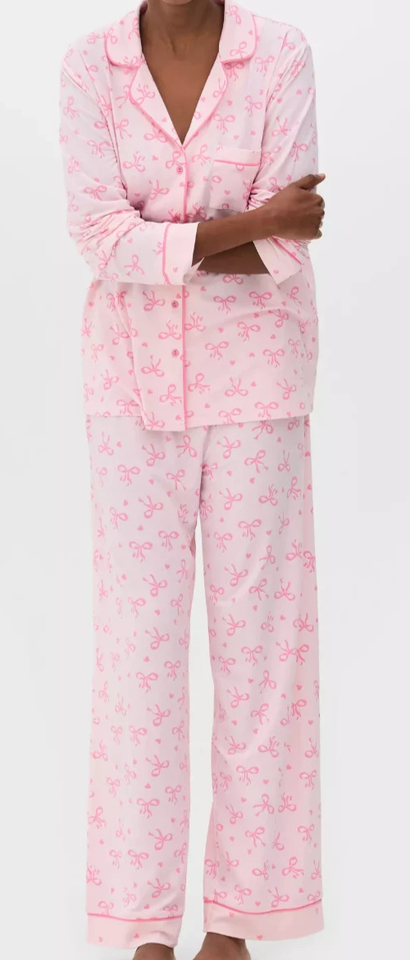 Ladies Viral Boyfriend Pyjamas Pink Bow PJs Women 2xl Nightwear Primark ...