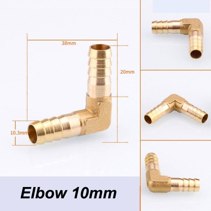 Brass Hose Joiner Barbed Elbow / T-Shape / Cross Connector Air Fuel ...