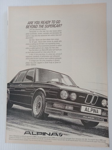 1984 BMW ALPINA B9 3.5 BEYOND THE SUPERCAR? BRITISH MAGAZINE ...