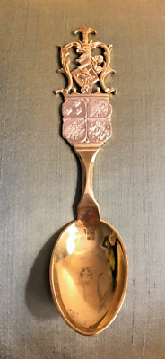 RARE 1914 A.Michelsen Denmark Gold Plated Silver Commerative Spoon ...