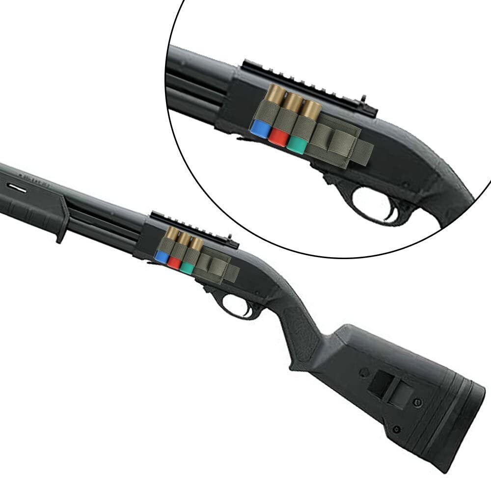 Tactical 5Rounds 12 Gauge Shotgun Ammo Carrier Adhesive Side Saddle ...